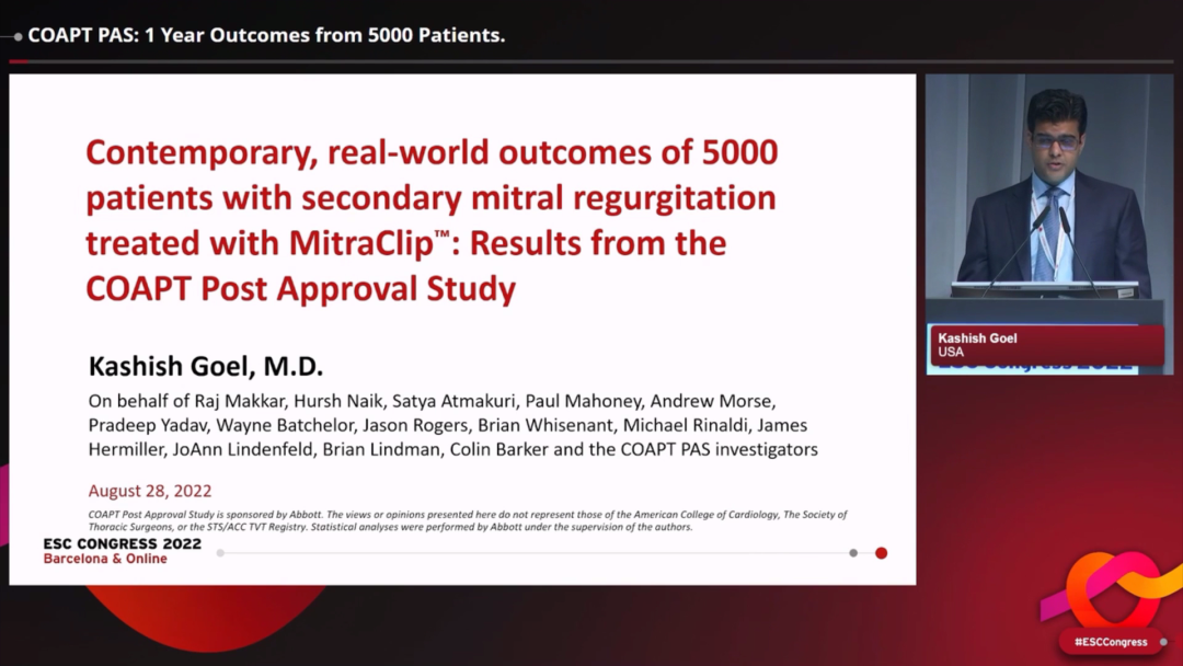ESC 2022速递 | 何奔教授重磅解读：5,000例接受MitraClip™治疗的FMR患者预后效果公布 -- 严道医声网